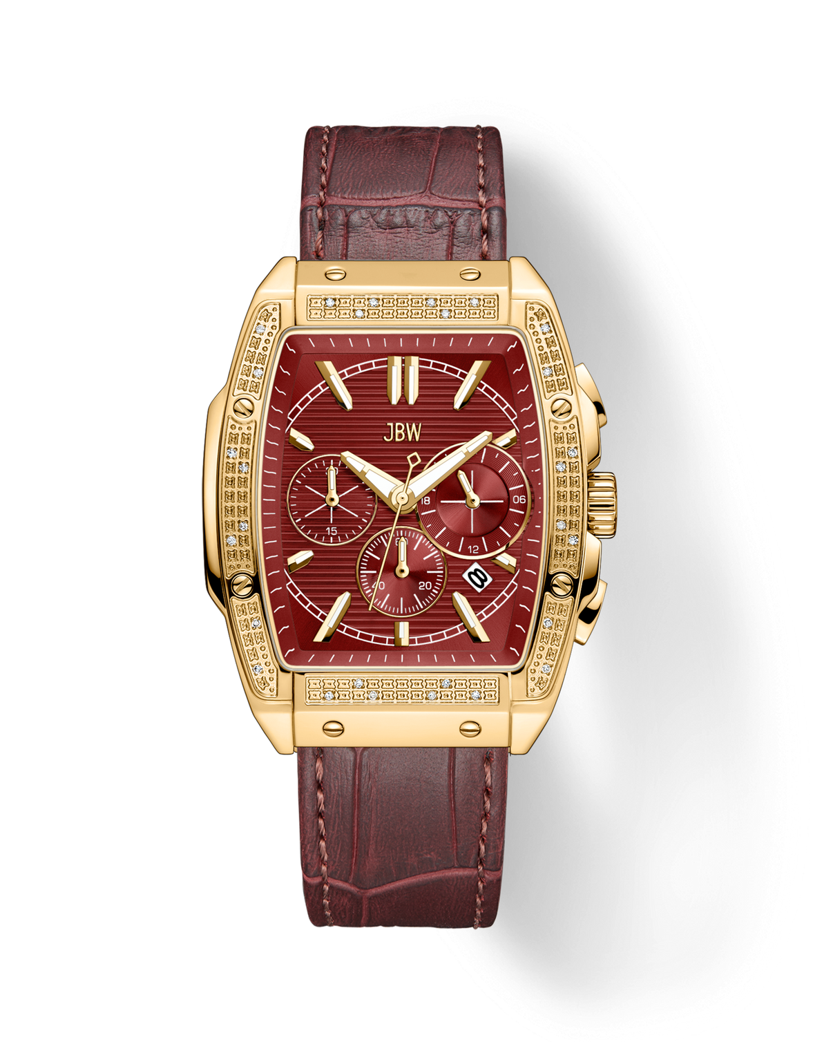 JBW Echelon J6379B | Men's Gold Diamond Watch With Red Straps – JBW Watches