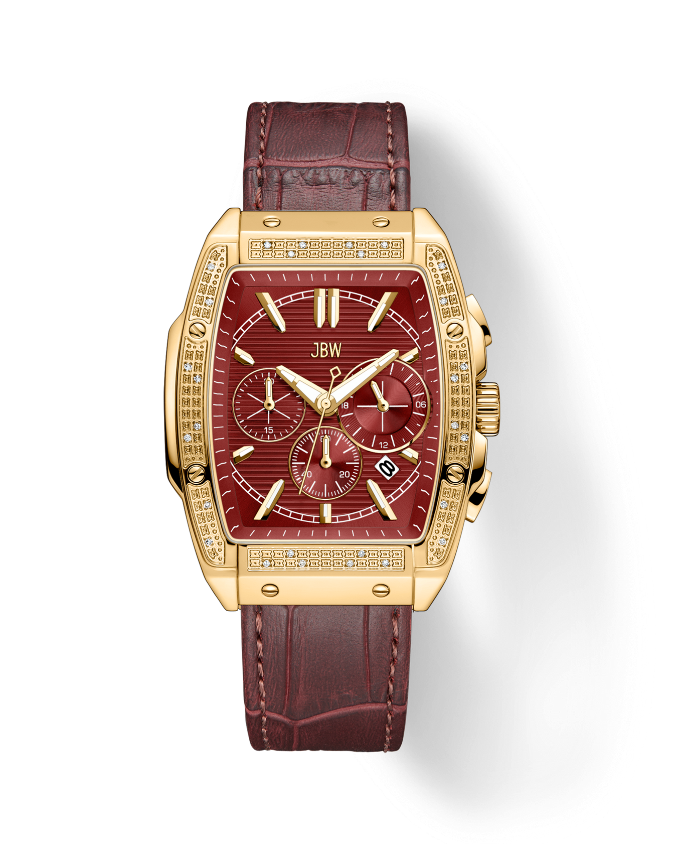 JBW Echelon J6379B | Men's Gold Diamond Watch With Red Straps – JBW Watches