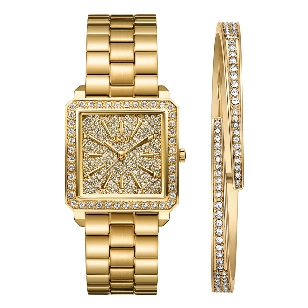 JBW Cristal Square J6387-SetA | Women's Gold Diamond Watch – JBW Watches