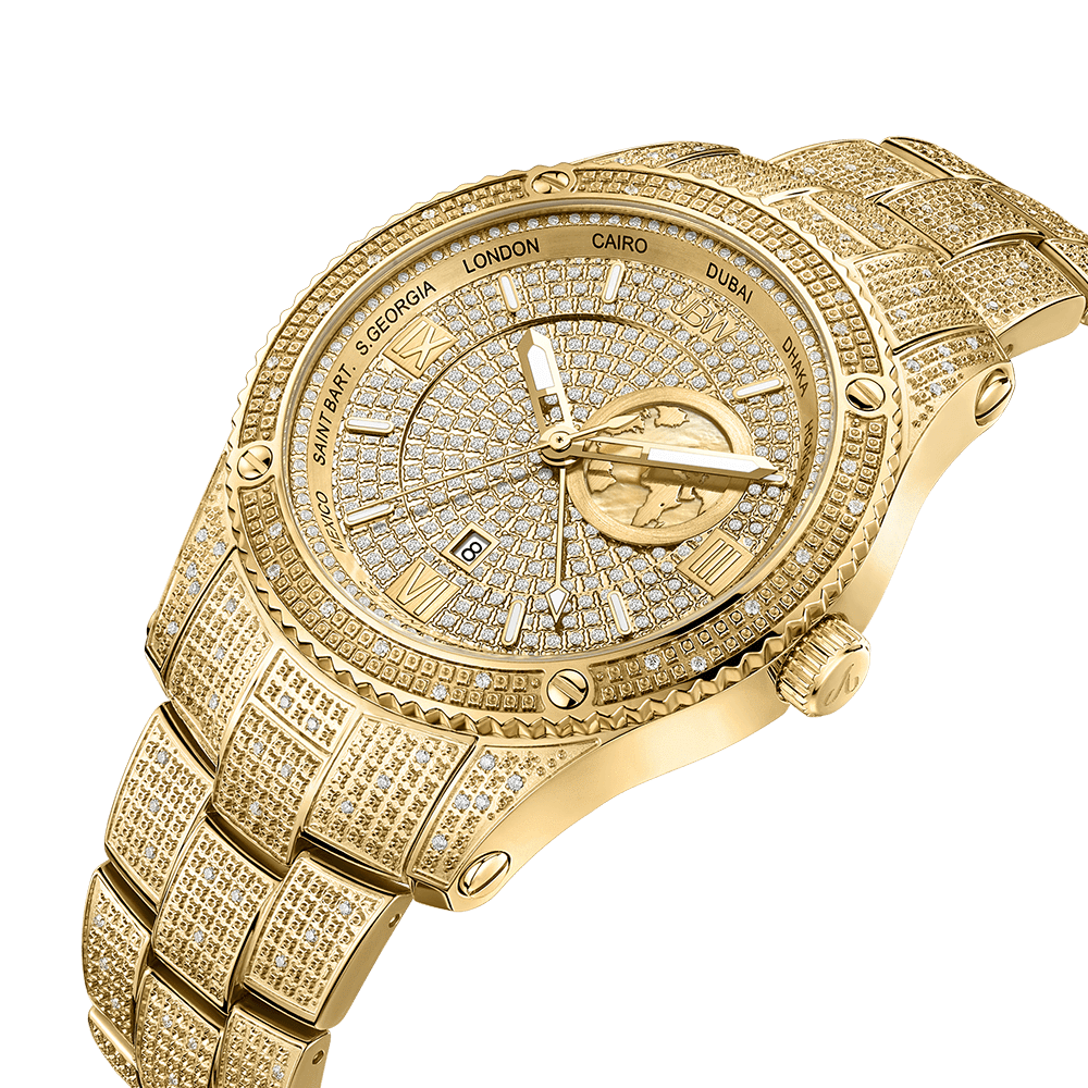 JBW Jet Setter GMT J6370A | Men's Gold Diamond Watch – JBW Watches